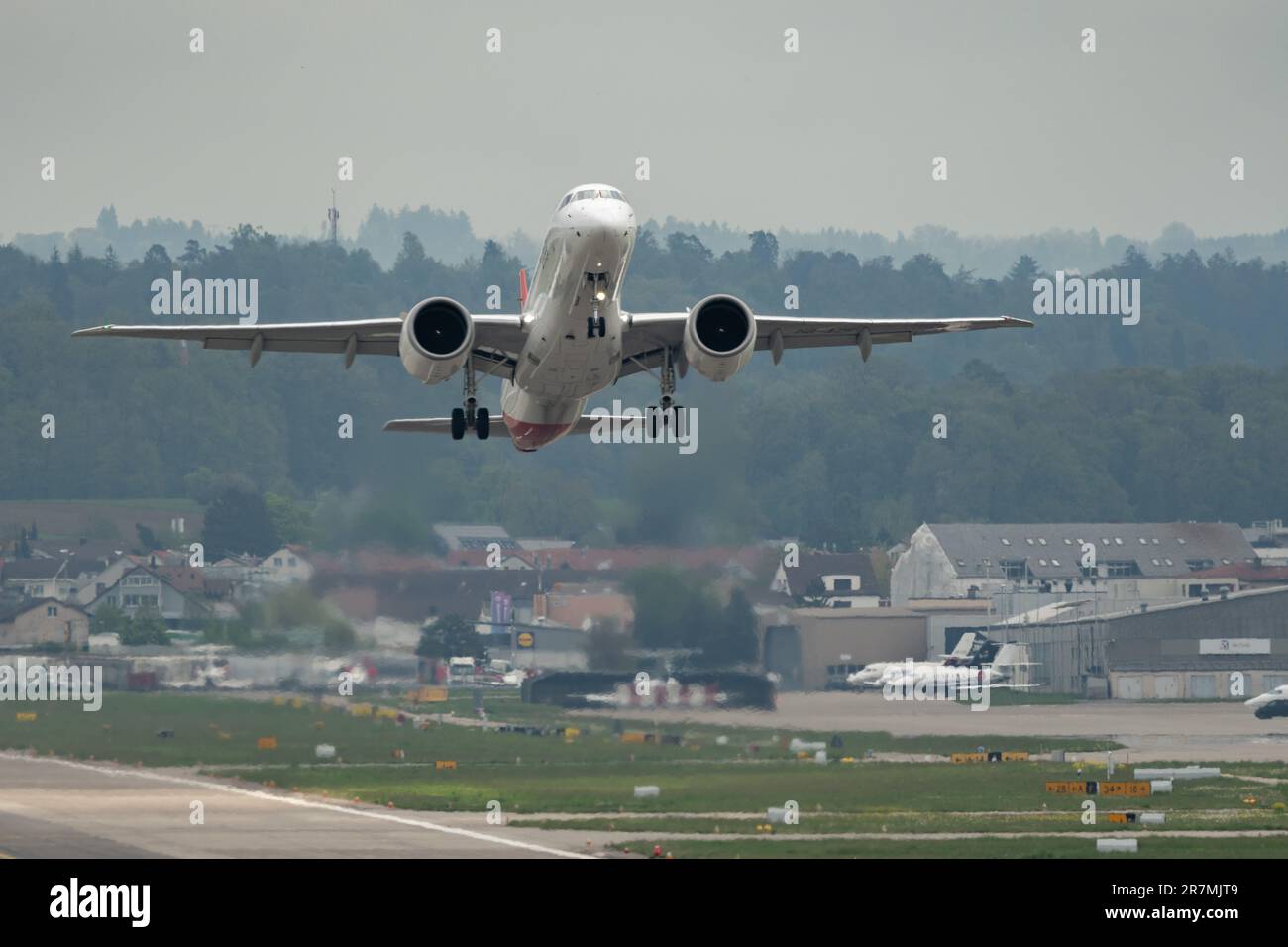 Zurich, Switzerland, May 2, 2023 HB-AZF Helvetic Airways Embraer E190 ...