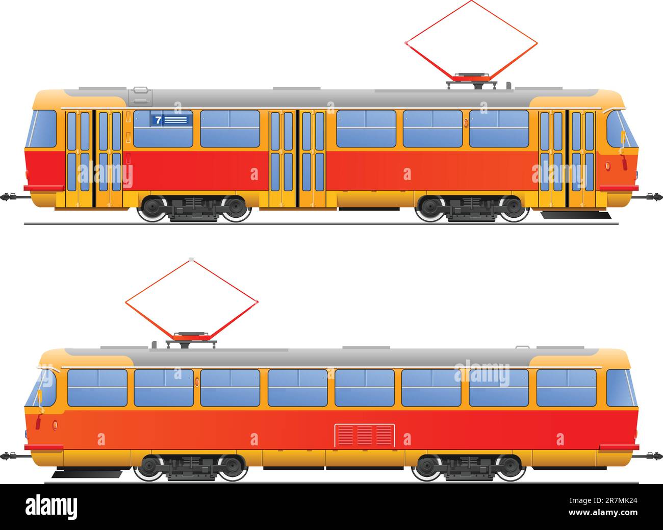 Vintage orange streetcar Stock Vector Images - Alamy