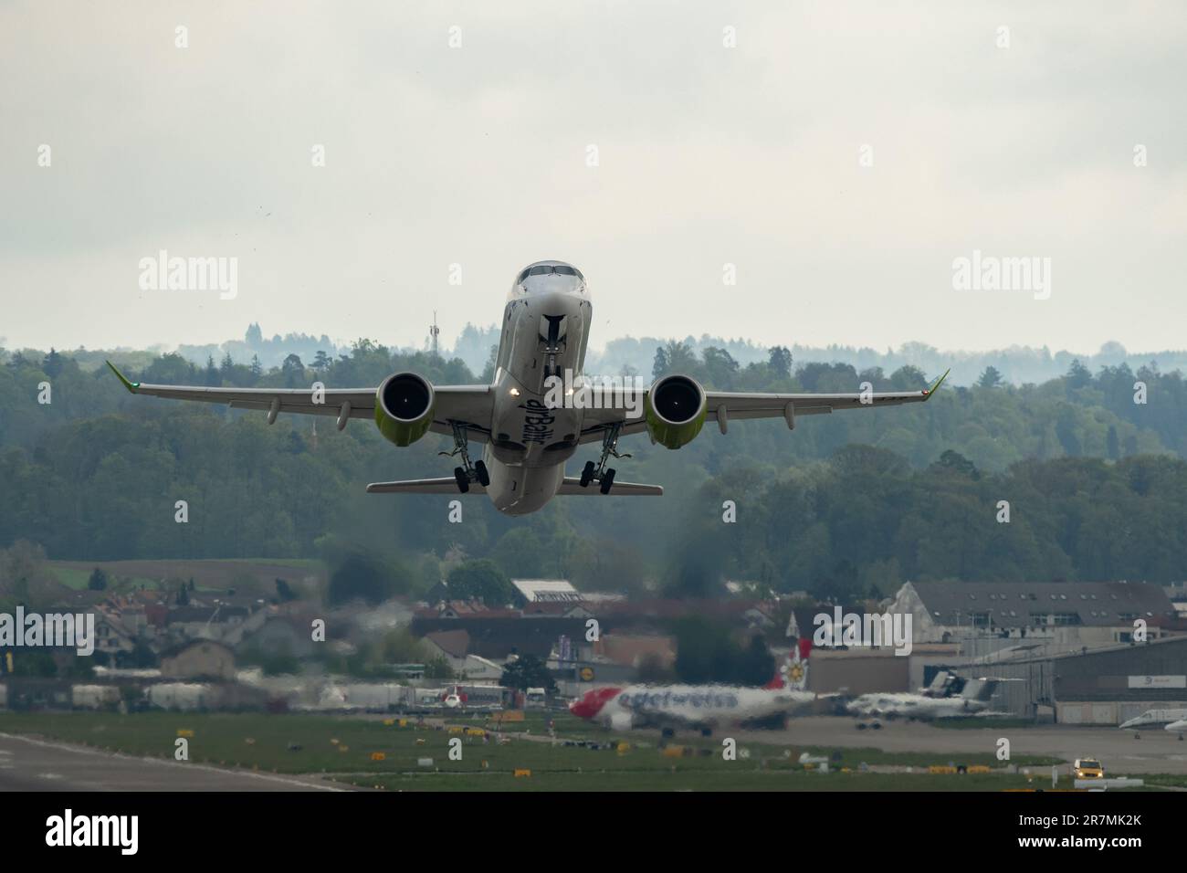Zurich, Switzerland, May 2, 2023 YL-AAR Air Baltic Bombardier CS-300 or ...