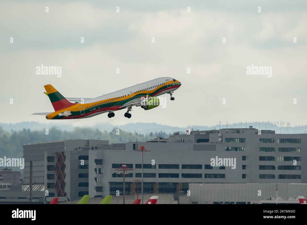Zurich, Switzerland, May 2, 2023 YL-CSK Air Baltic Bombardier CS-300 or ...