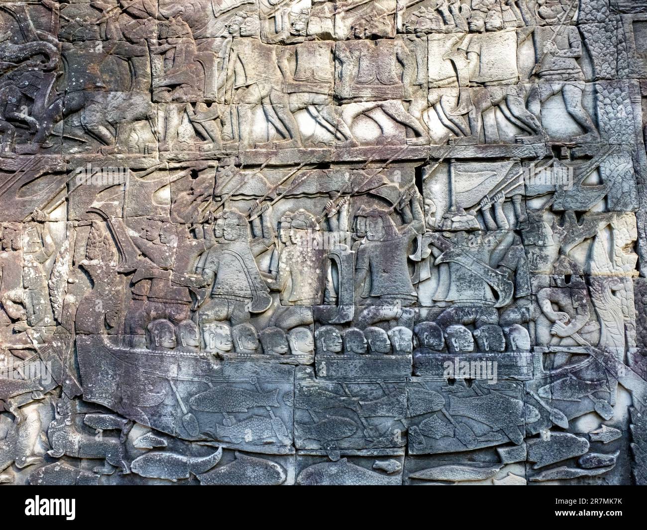 Ancient bas-reliefs illustrating historical and mythical subjects on ...