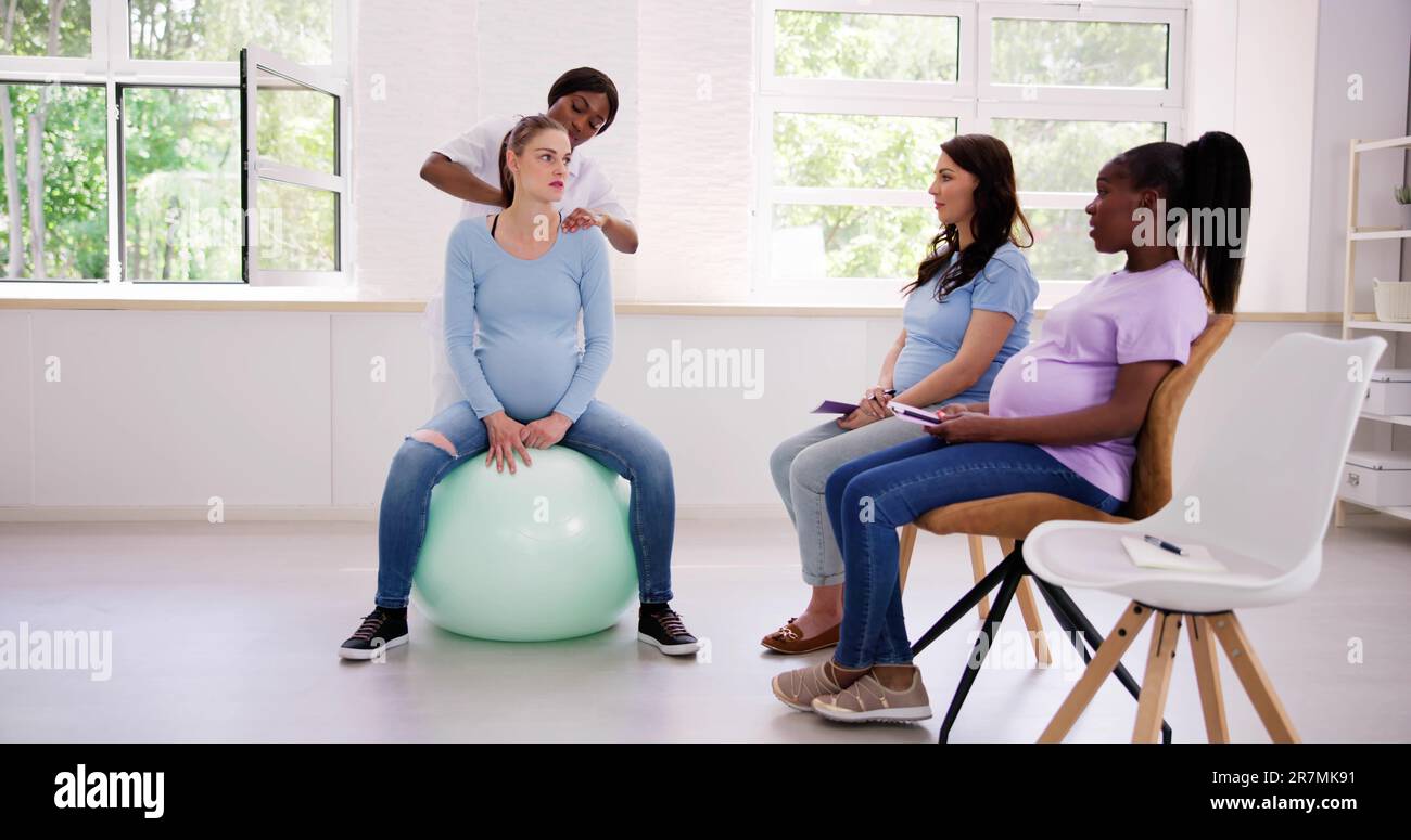 Prenatal Pregnant Class. Maternal Preparation Education School Stock ...