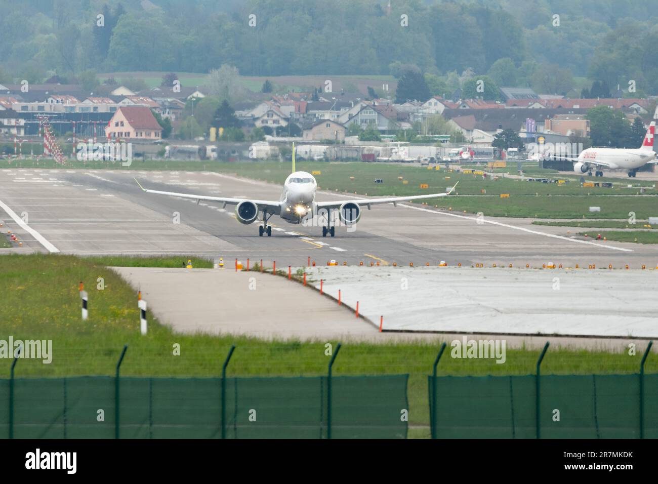 Zurich, Switzerland, May 2, 2023 YL-ABM Air Baltic Bombardier CS-300 or ...