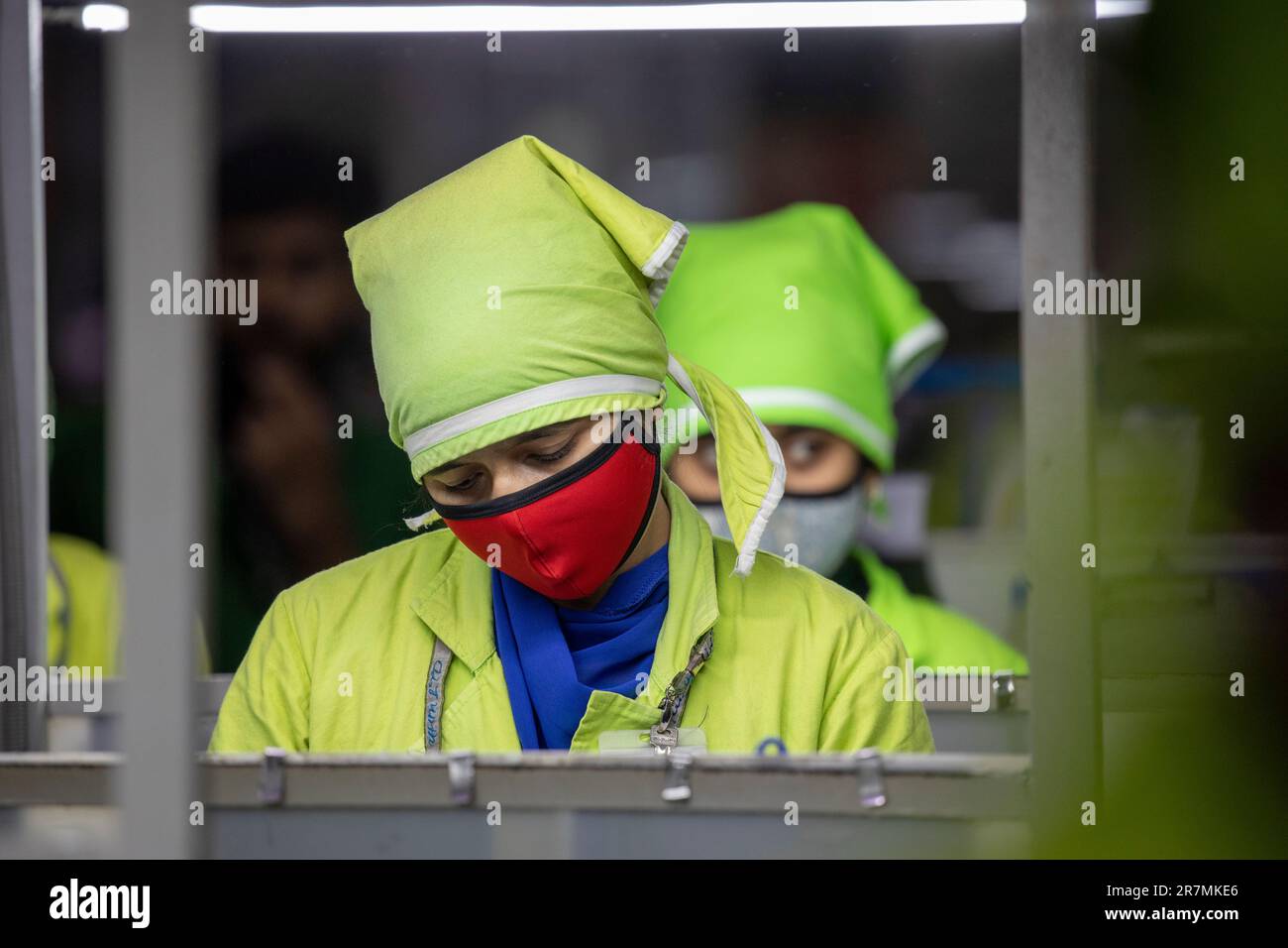 Ready-made garments (RMG) workers working in a LEED Certified Green Garment factory at Adamjee ...