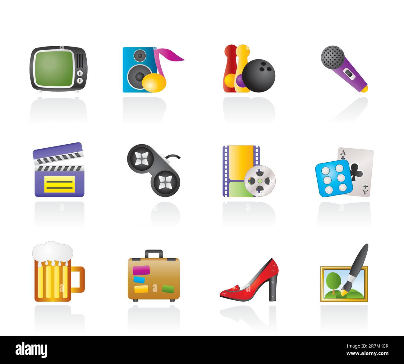Leisure activity and objects icons - vector icon set Stock Vector Image ...