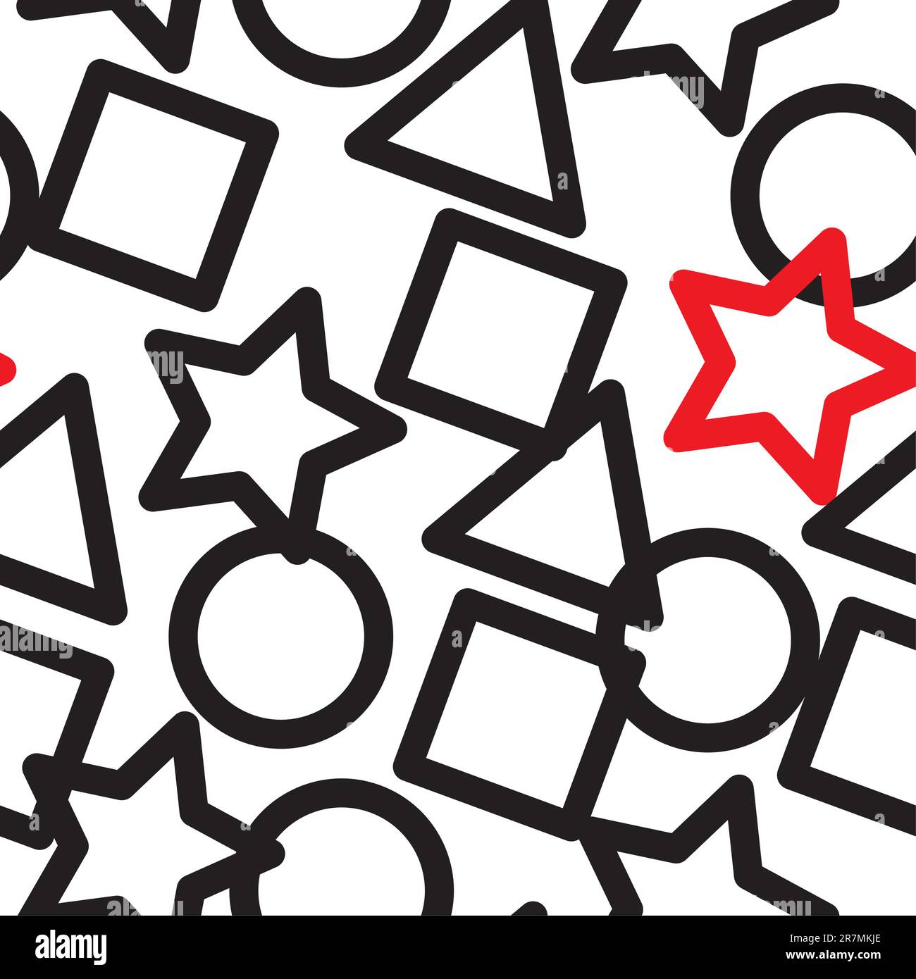 Abstract background with black and red geometric figures. Seamless ...