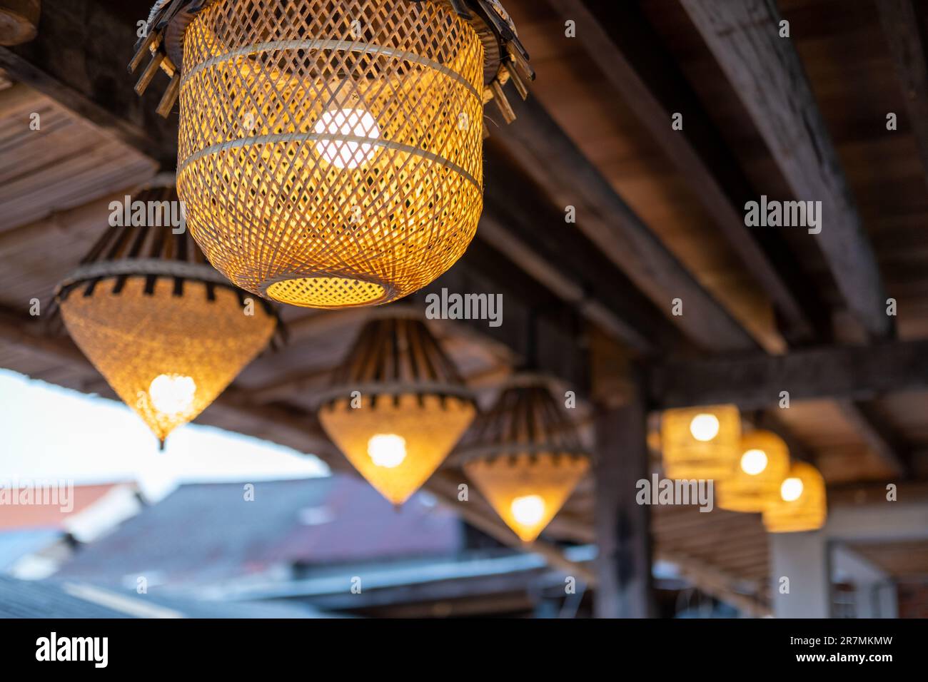 Retro style hanging light shade hi-res stock photography and images - Alamy