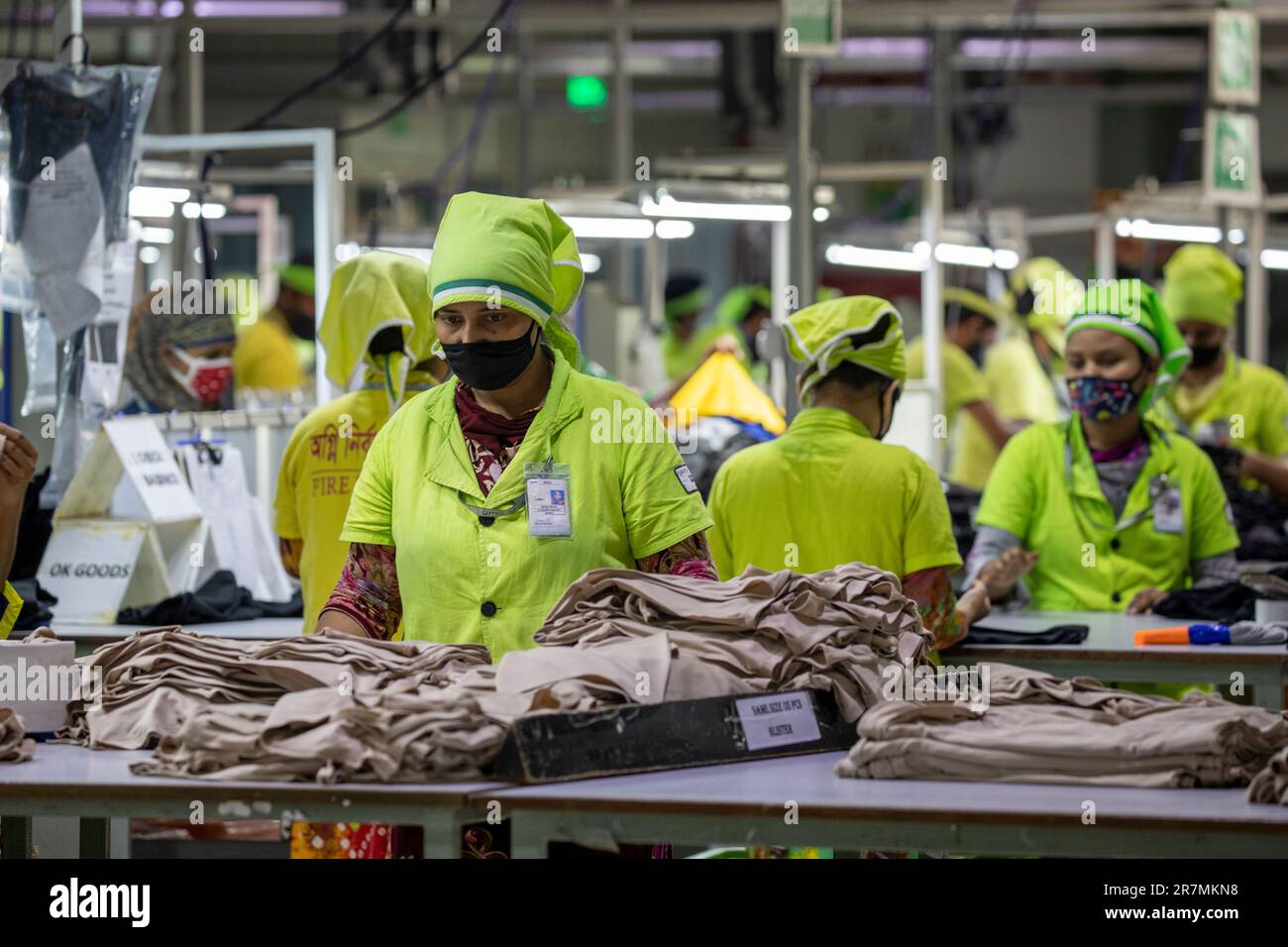 Ready-made garments (RMG) workers working in a LEED Certified Green ...