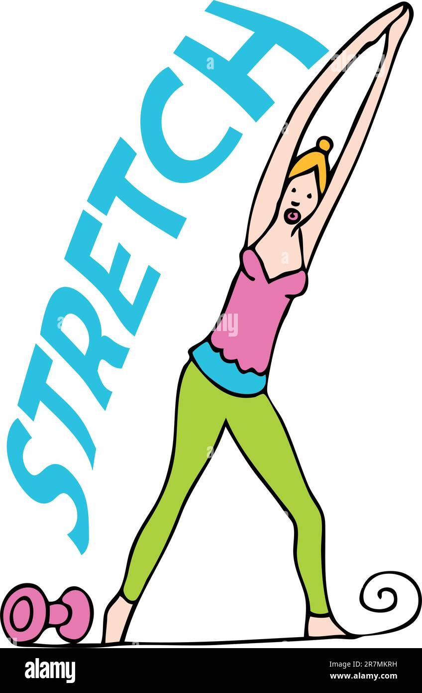An image of a woman doing stretching exercises Stock Vector Image & Art ...