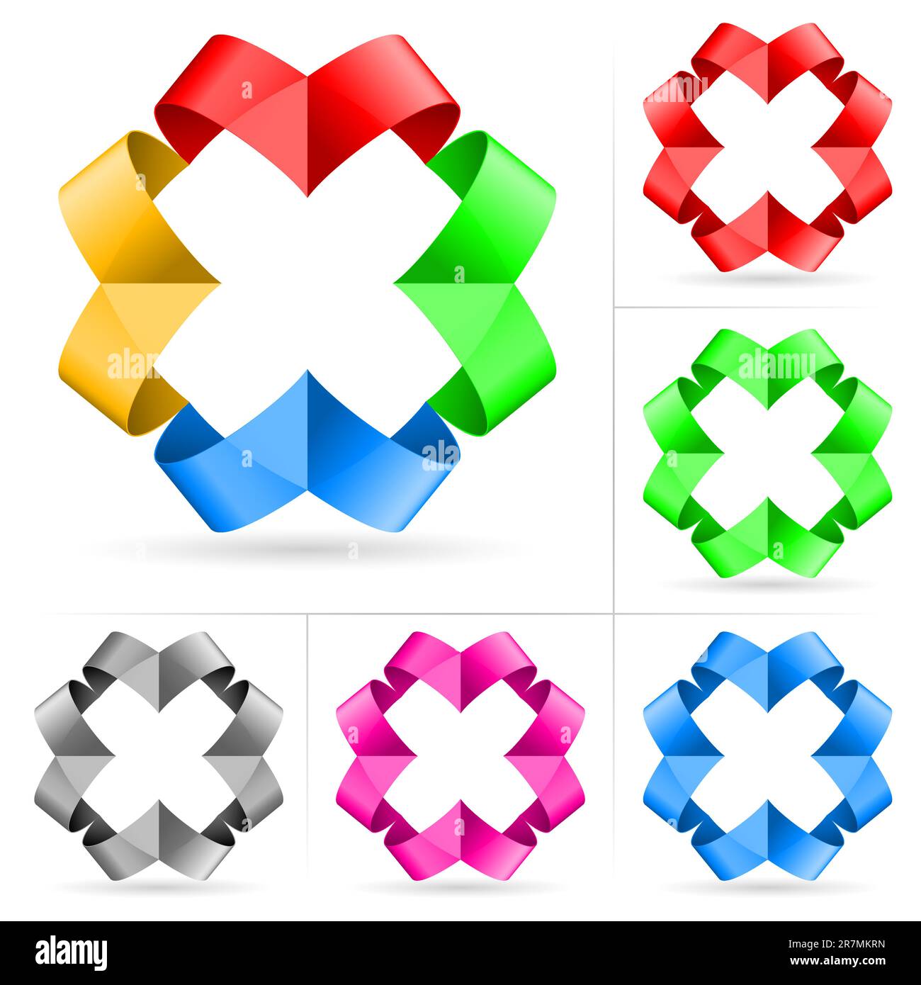 Set of ribbon number four on a white background for design Stock Vector ...