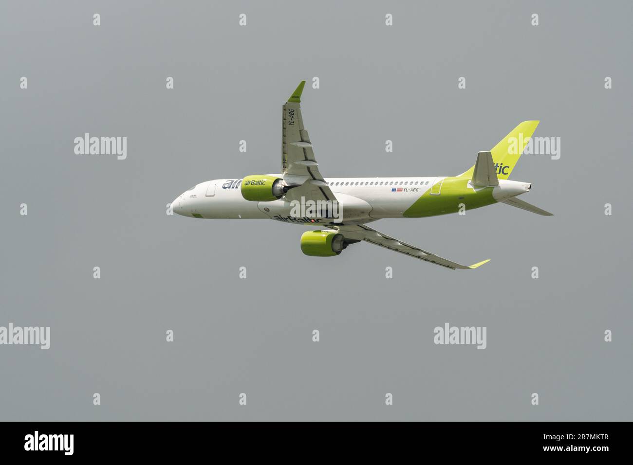 Zurich, Switzerland, May 2, 2023 YL-ABG Air Baltic Bombardier CS-300 or ...