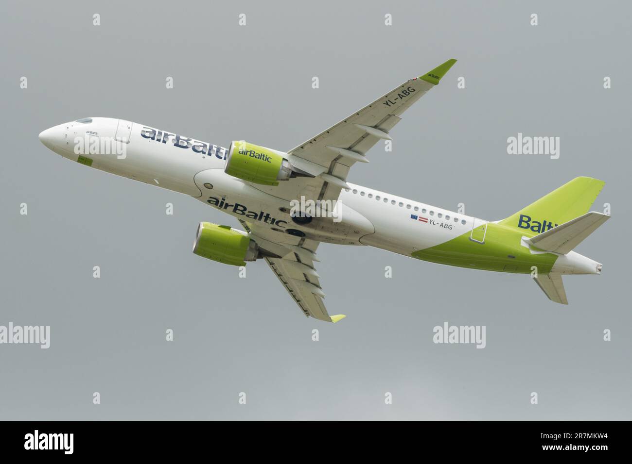 Zurich, Switzerland, May 2, 2023 YL-ABG Air Baltic Bombardier CS-300 or ...