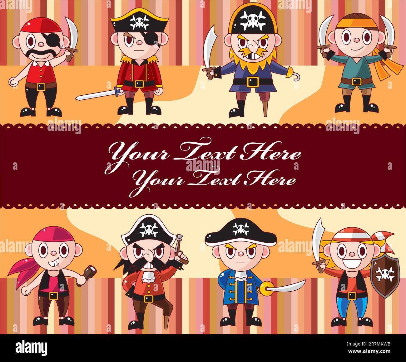 cartoon pirate card Stock Vector Image & Art - Alamy