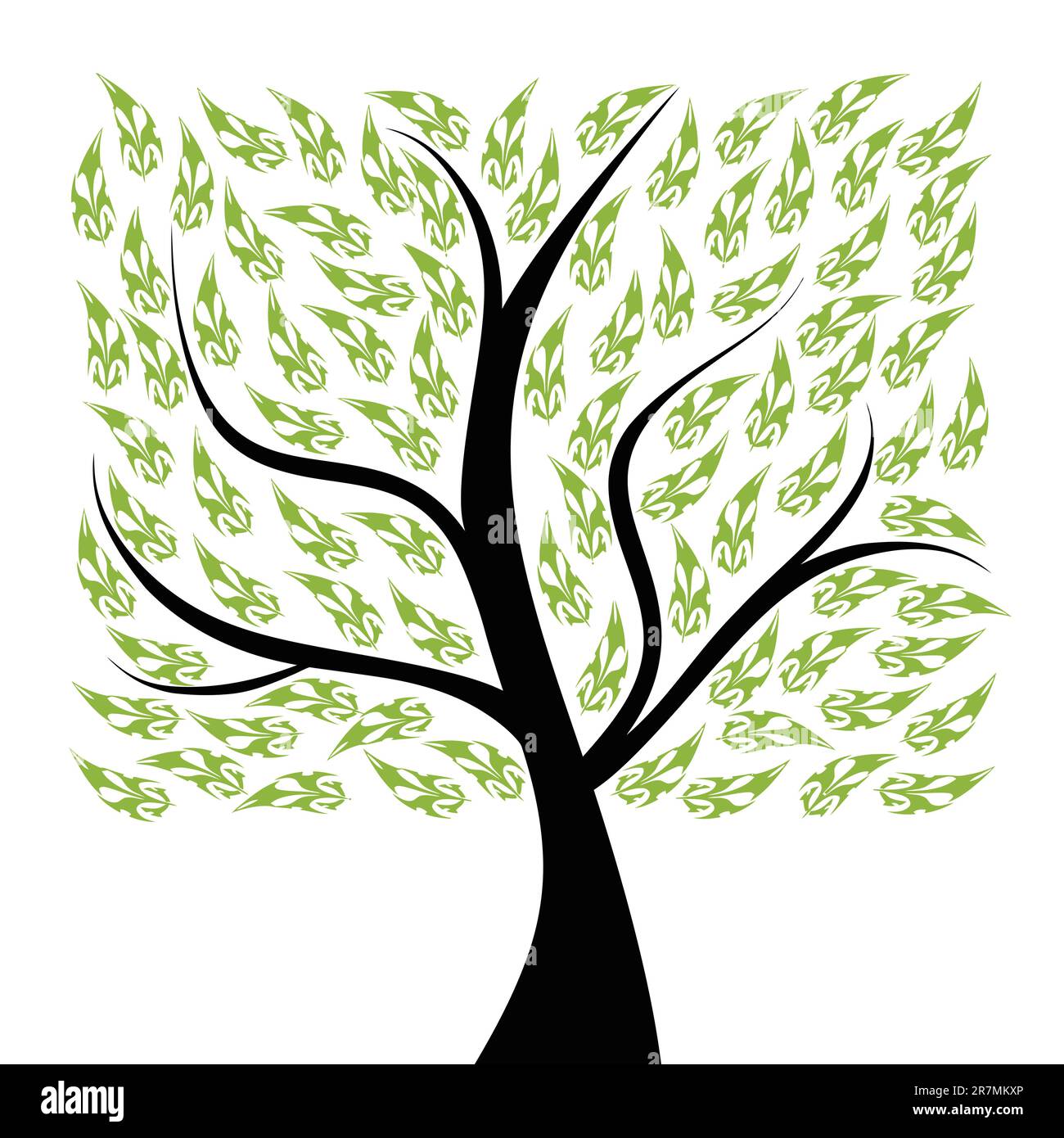 Beautiful art tree isolated on white background Stock Vector Image ...