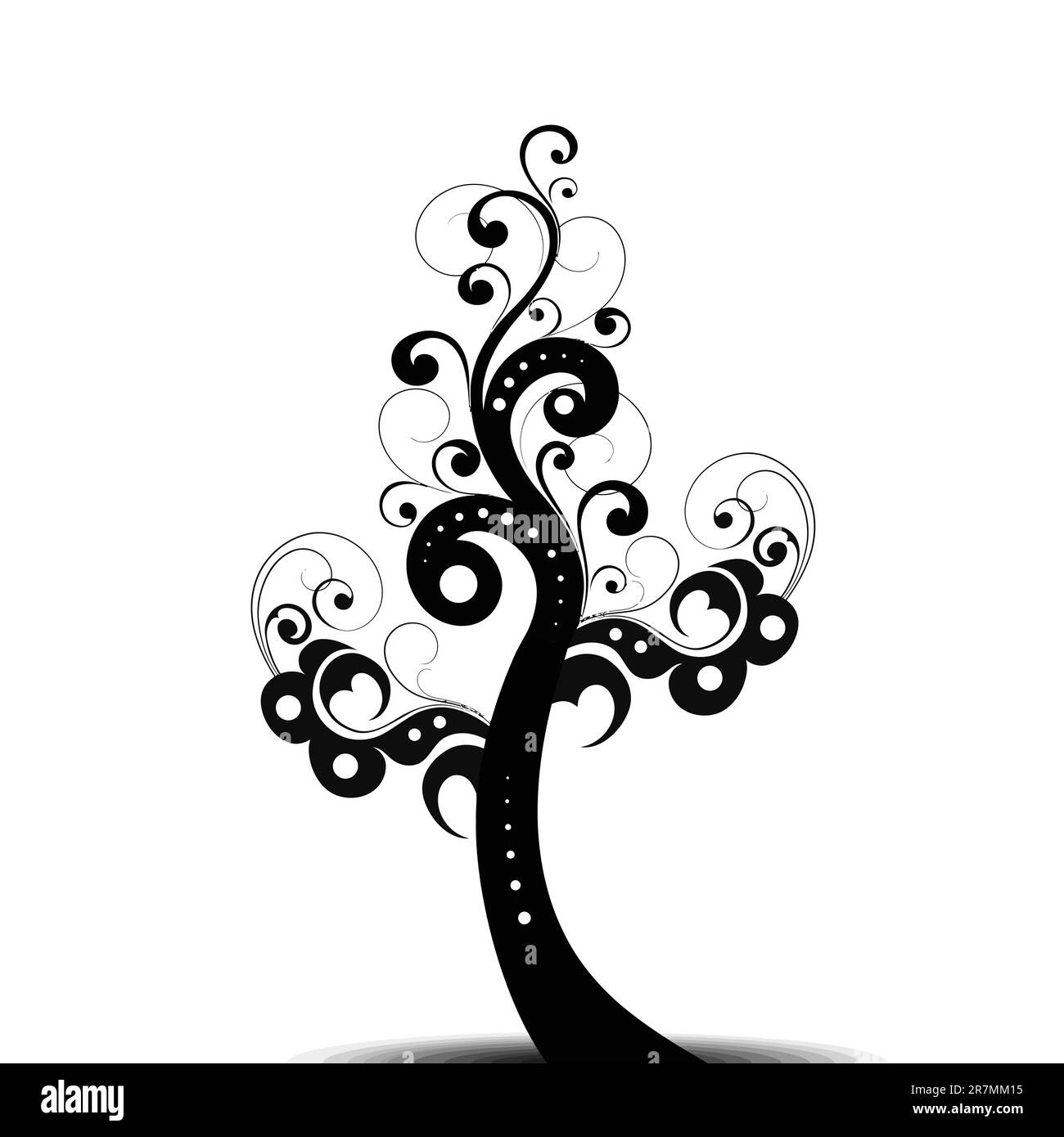 Beautiful art tree and black silhouette Stock Vector Image & Art - Alamy