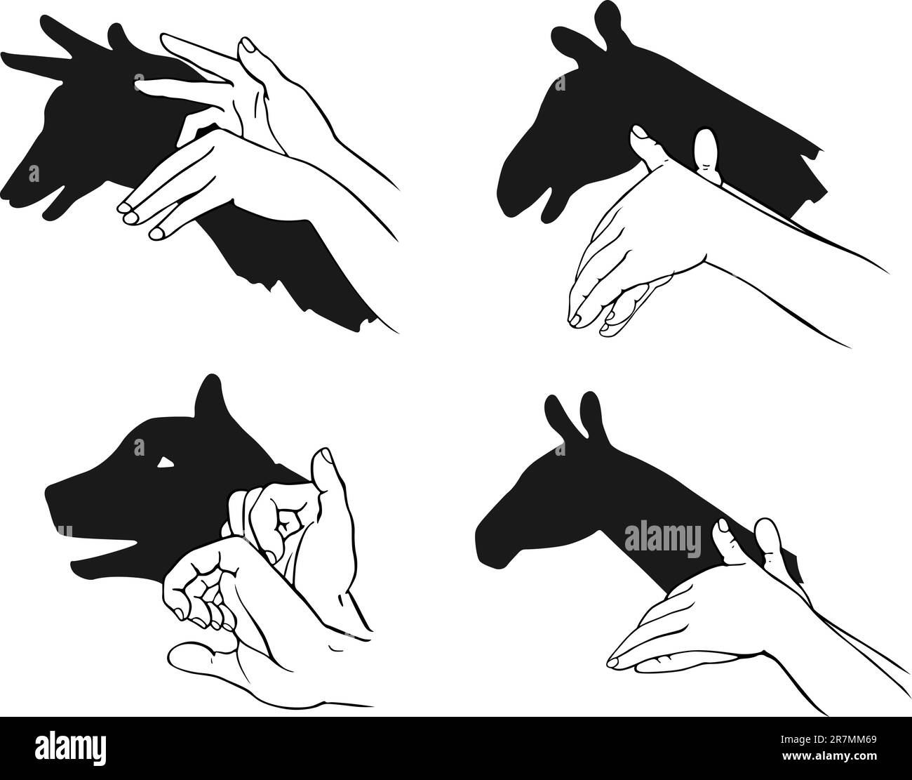 Figures for a shadow play on white Stock Vector Image & Art - Alamy