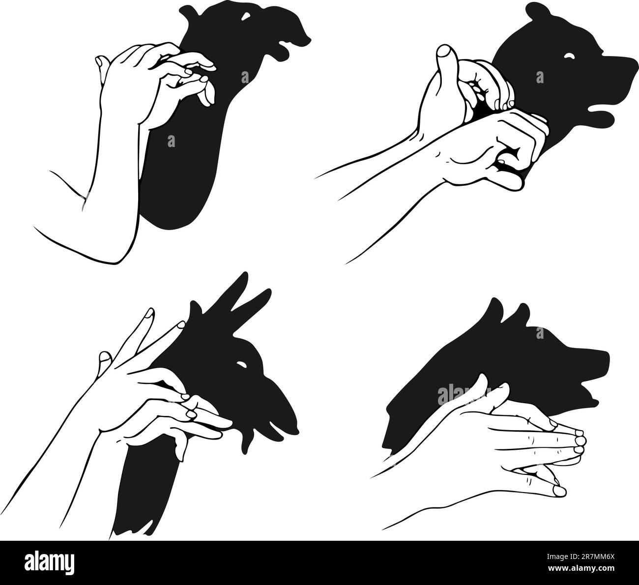 Figures for a shadow play on white Stock Vector Image & Art - Alamy