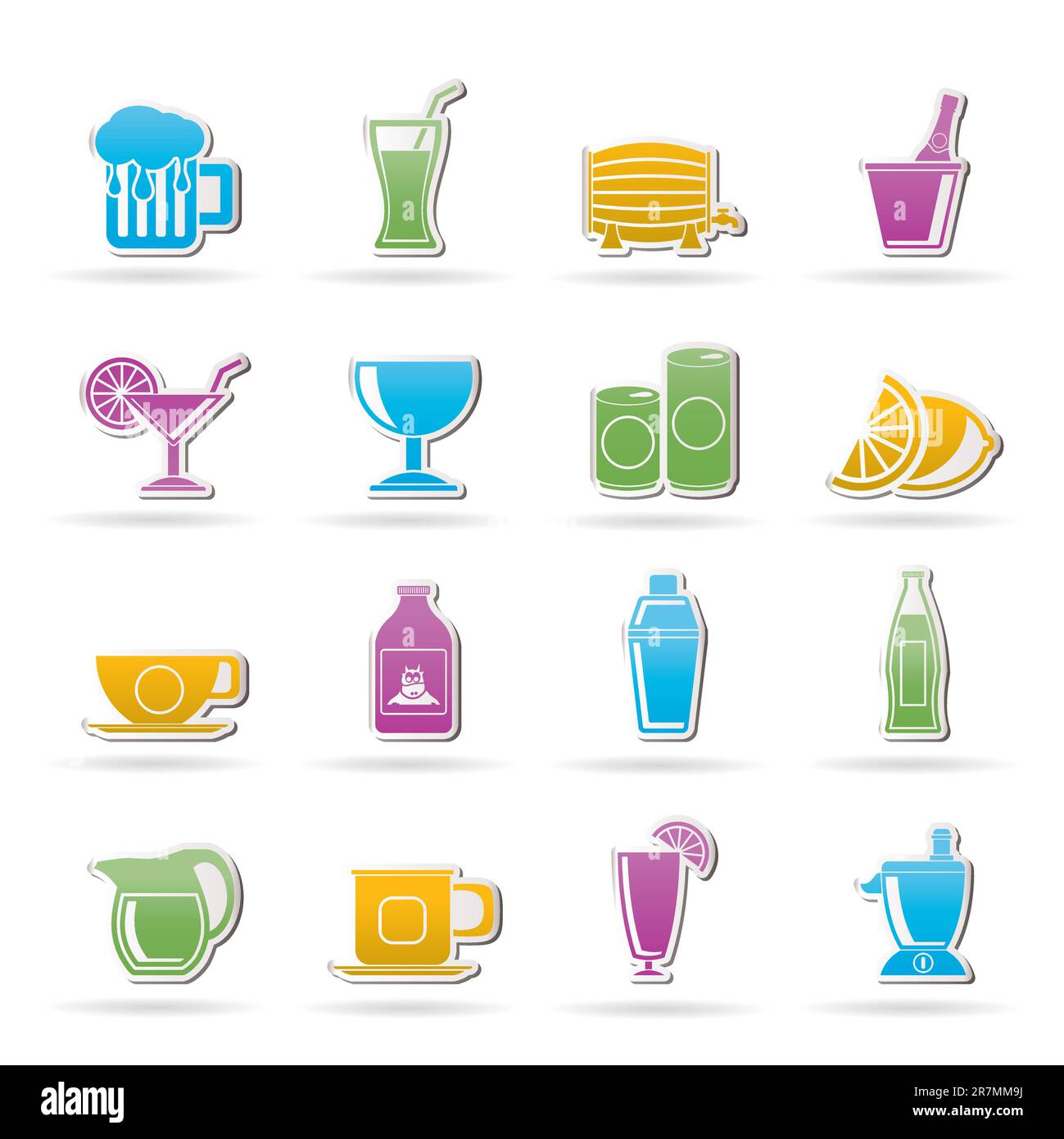 beverages and drink icons - vector icon set Stock Vector Image & Art ...
