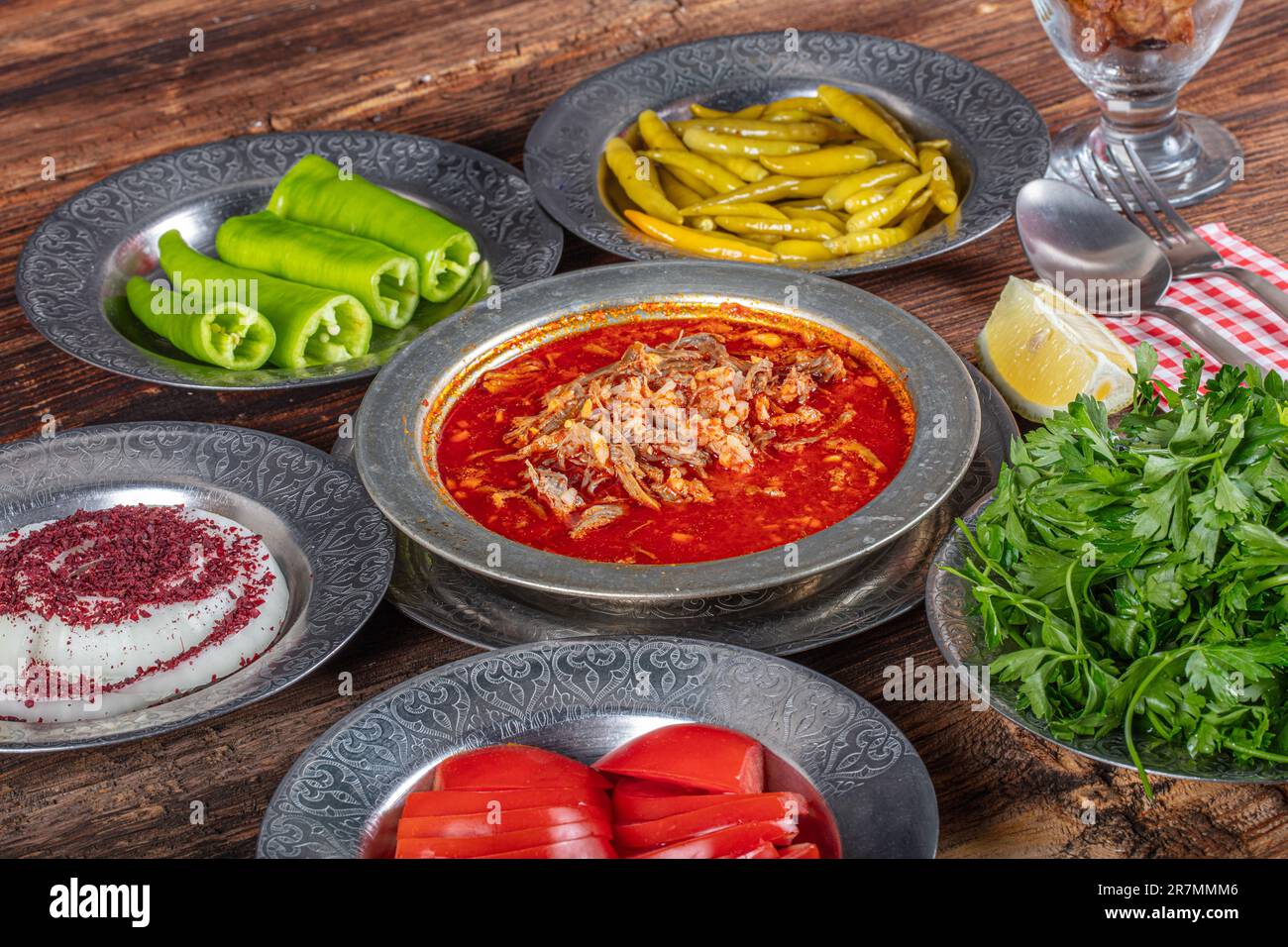 Turkish Soup Kelle paca with Lamb Meat, Chopped Garlic and Vinegar ...