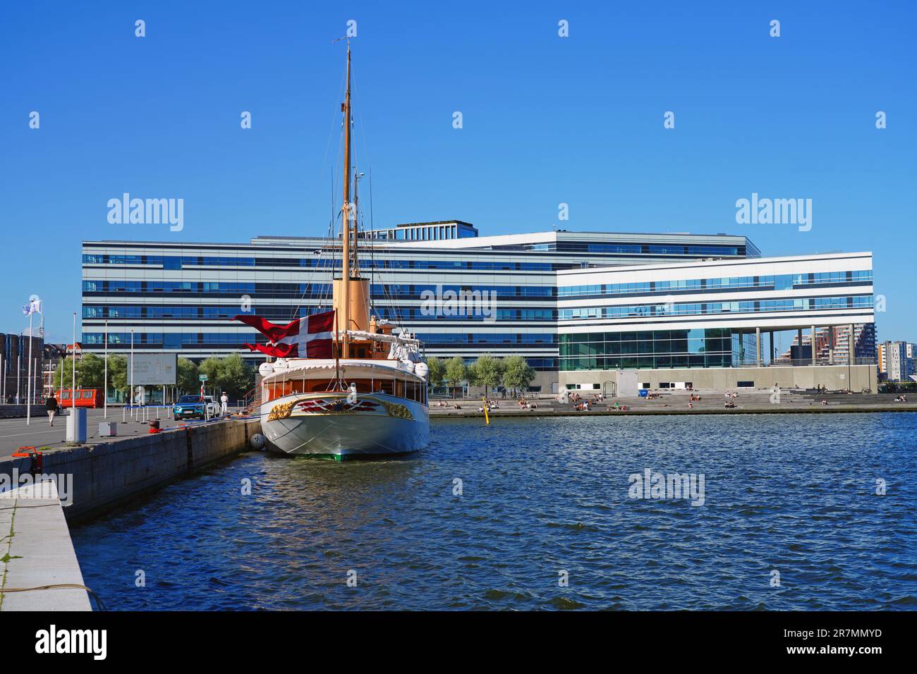 AARHUS, DENMARK -25 AUG 2022- View of the port of Aarhus, the second ...