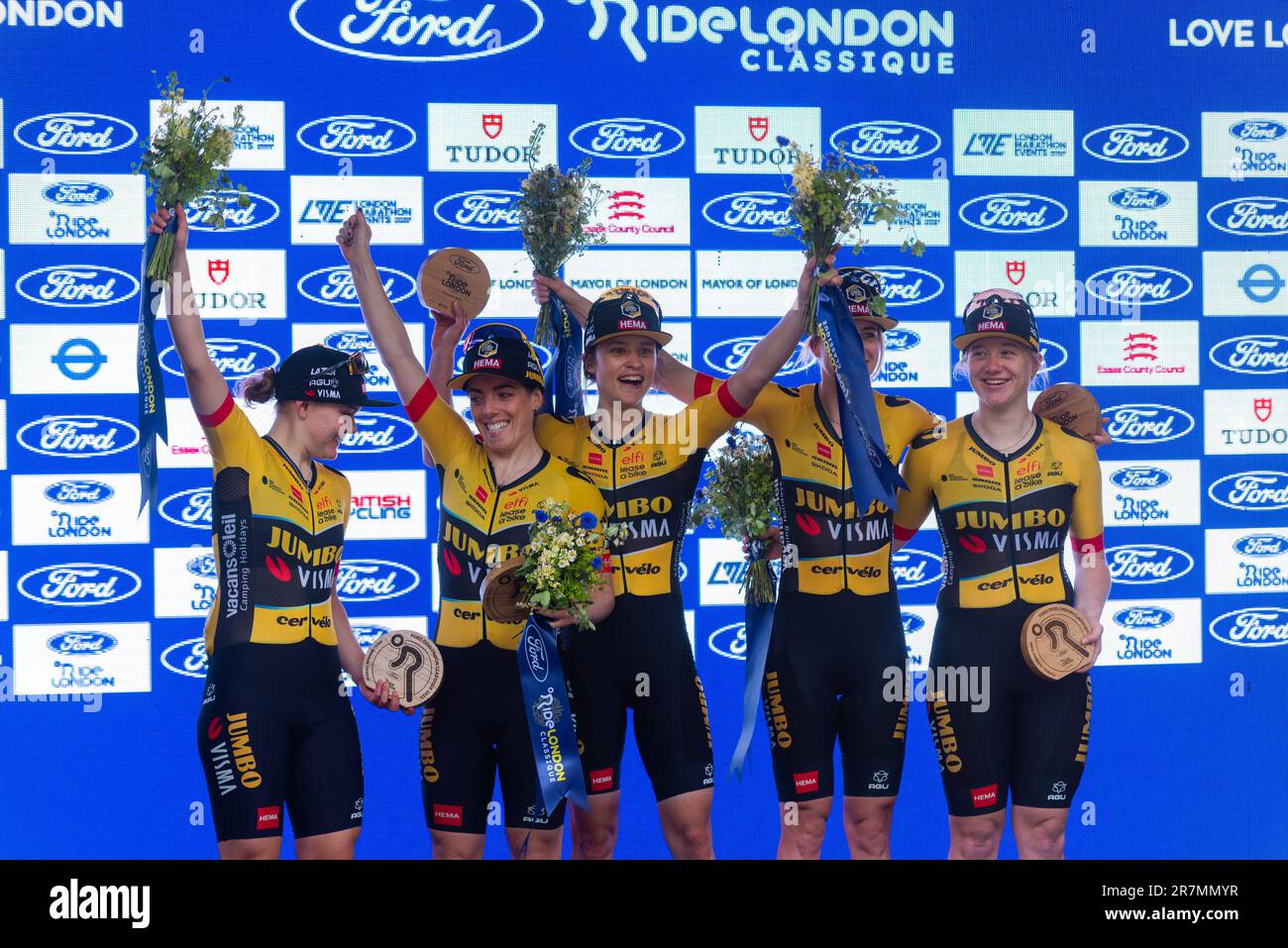 Team Jumbo Visma celebrating winning Best Team at the Classique UCI ...