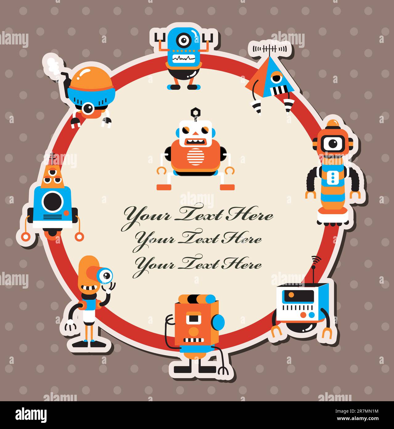 cartoon robot card Stock Vector Image & Art - Alamy