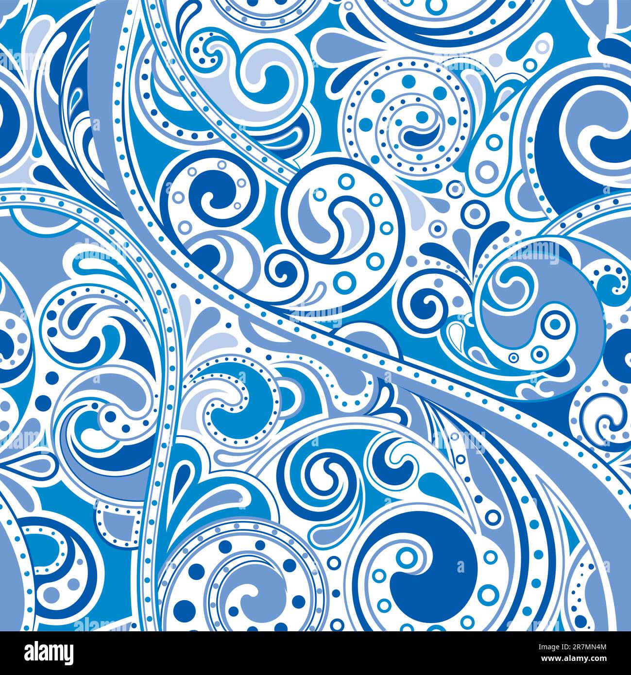 Illustration of retro scroll pattern, made as seamless, easy to repeat ...