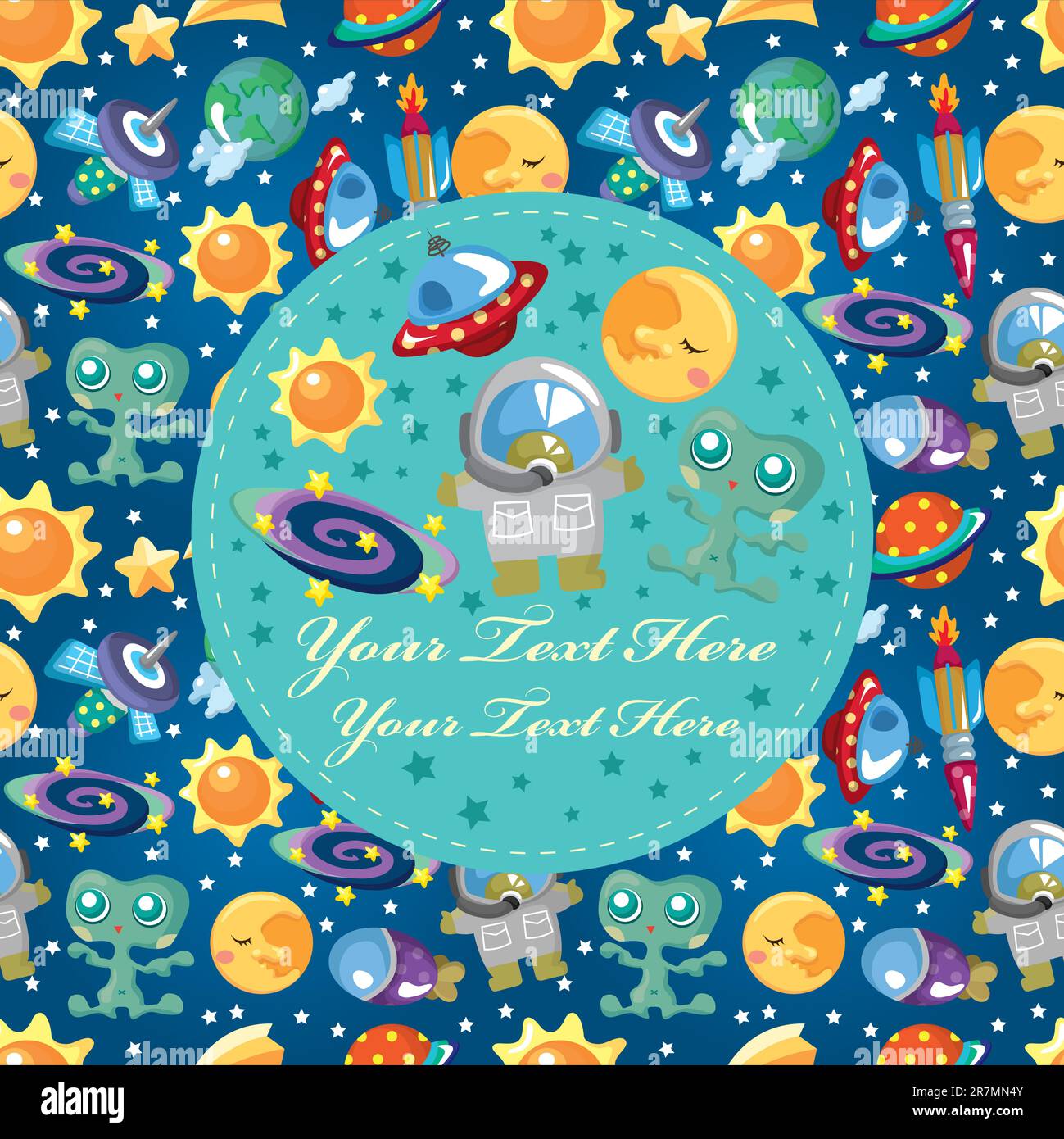 cartoon space card Stock Vector Image & Art - Alamy