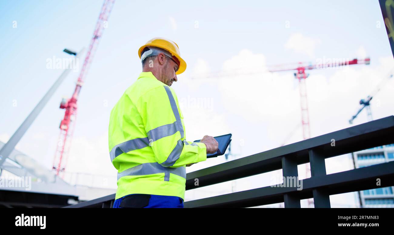 Osha Inspector At Construction Site. Young Engineer Worker Stock Photo ...