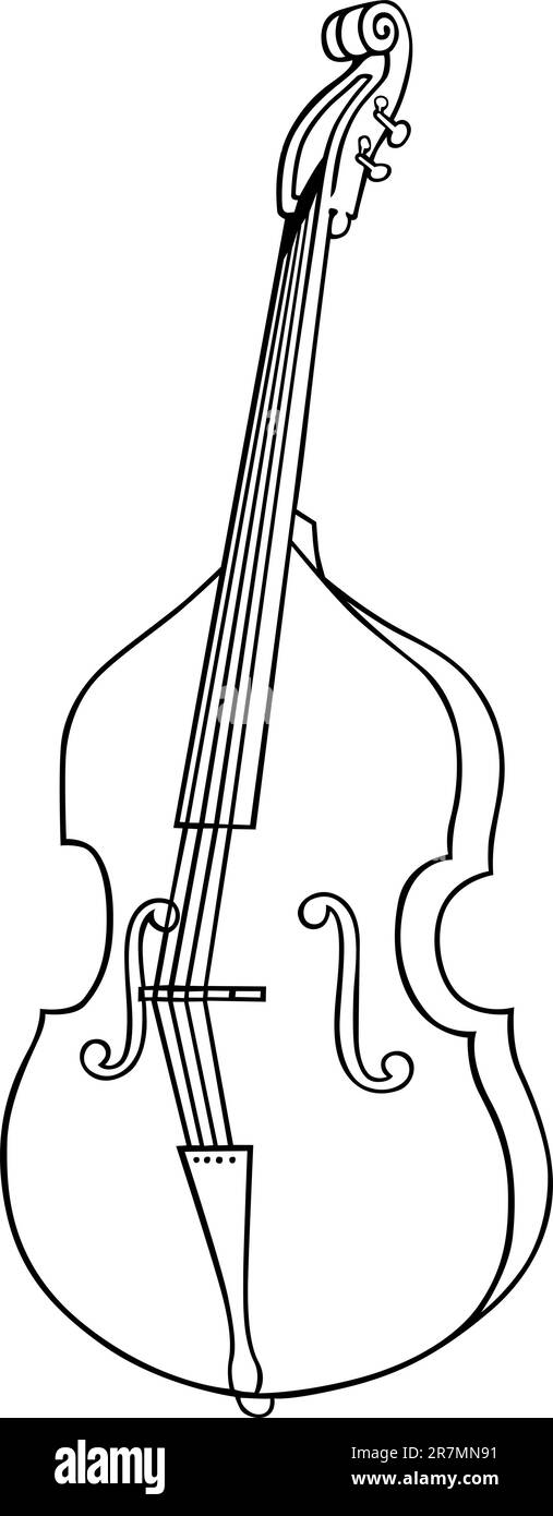 Double bass on white Stock Vector Images - Alamy