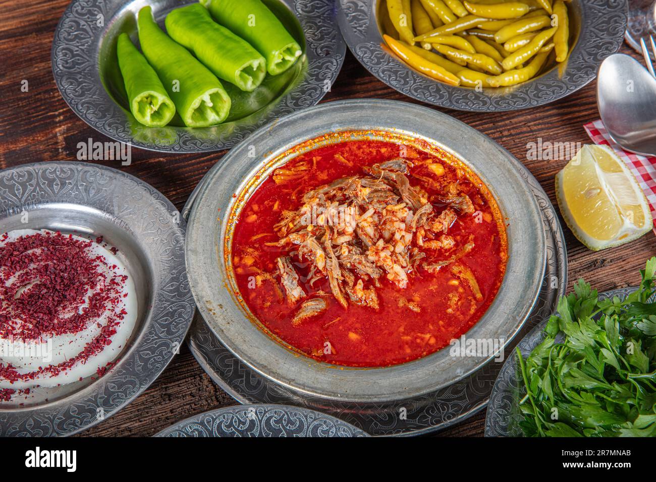 Turkish Soup Kelle paca with Lamb Meat, Chopped Garlic and Vinegar ...