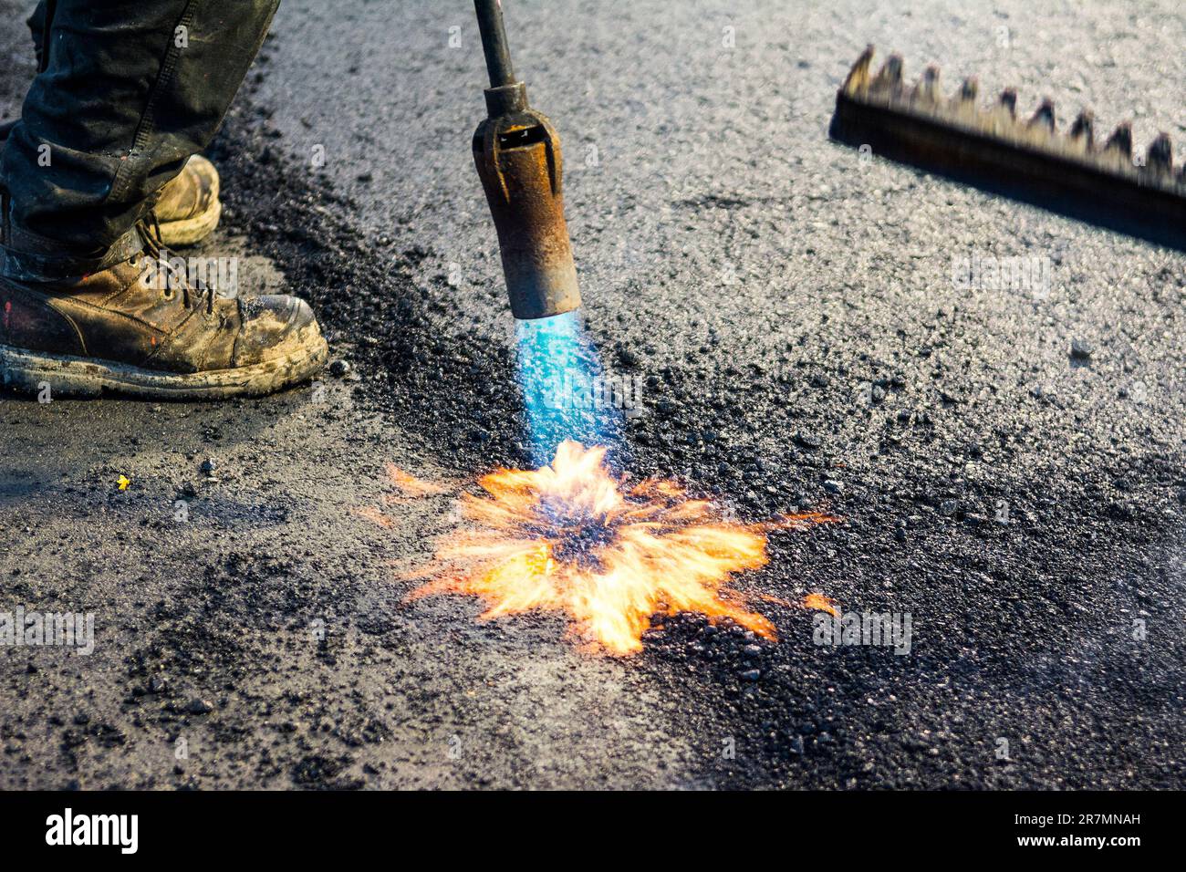 Image of construction & paving activity Stock Photo - Alamy