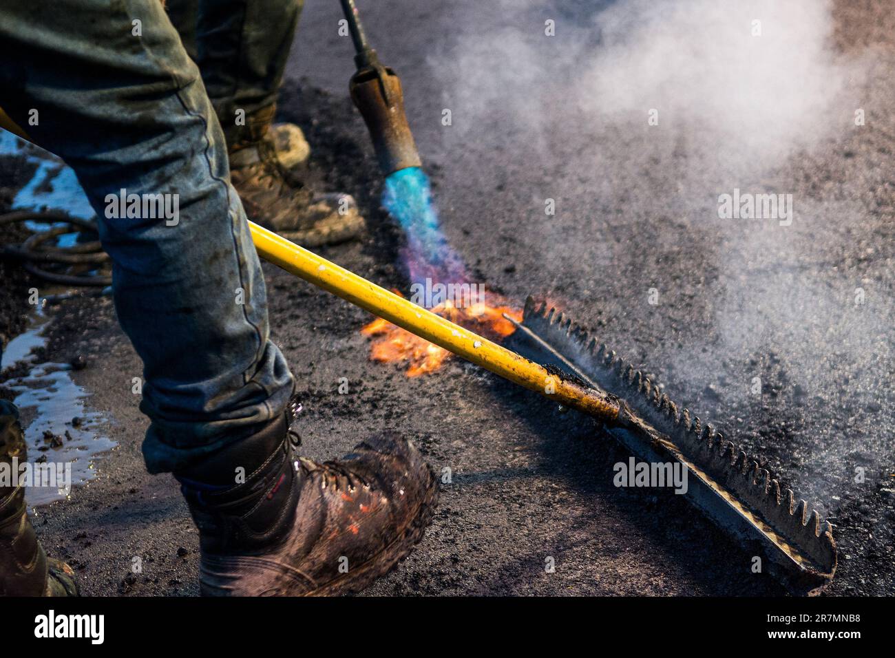 Image of construction & paving activity Stock Photo - Alamy
