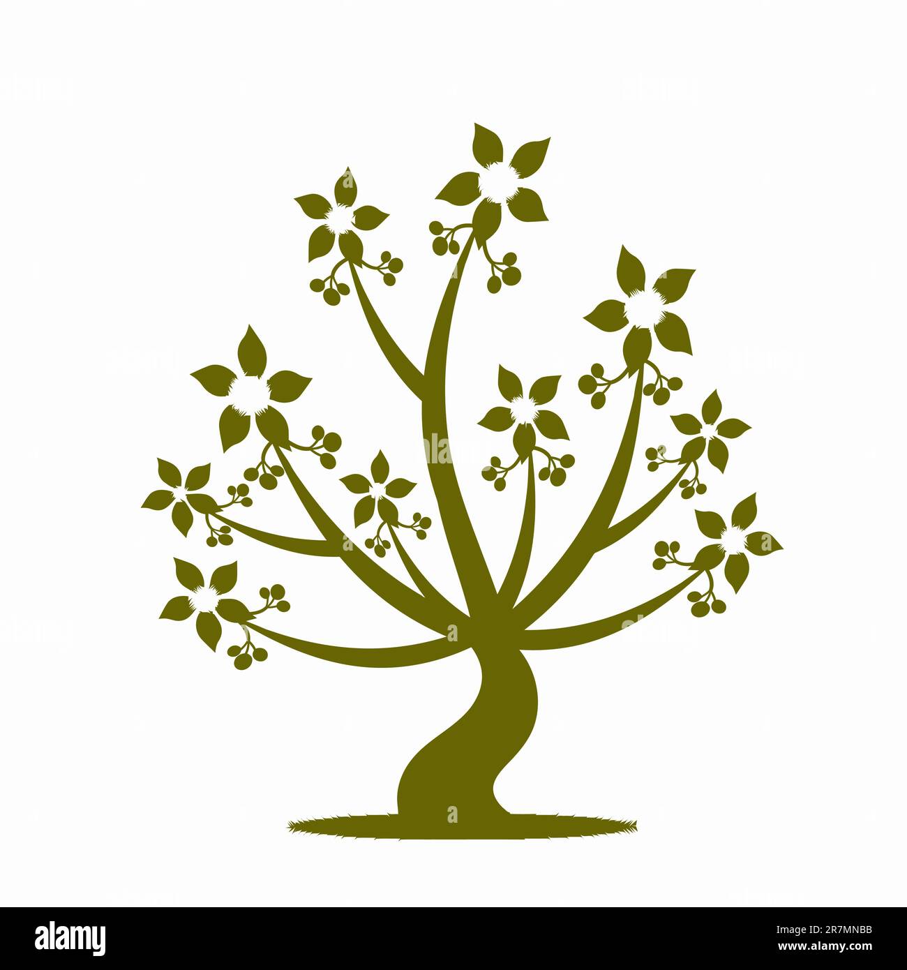 Beautiful art tree isolated on white background Stock Vector Image ...