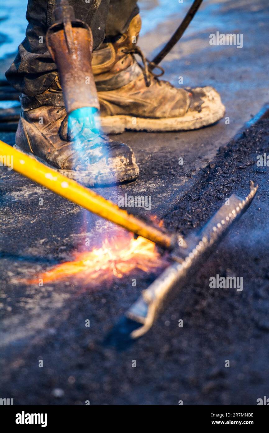 Image of construction & paving activity Stock Photo - Alamy