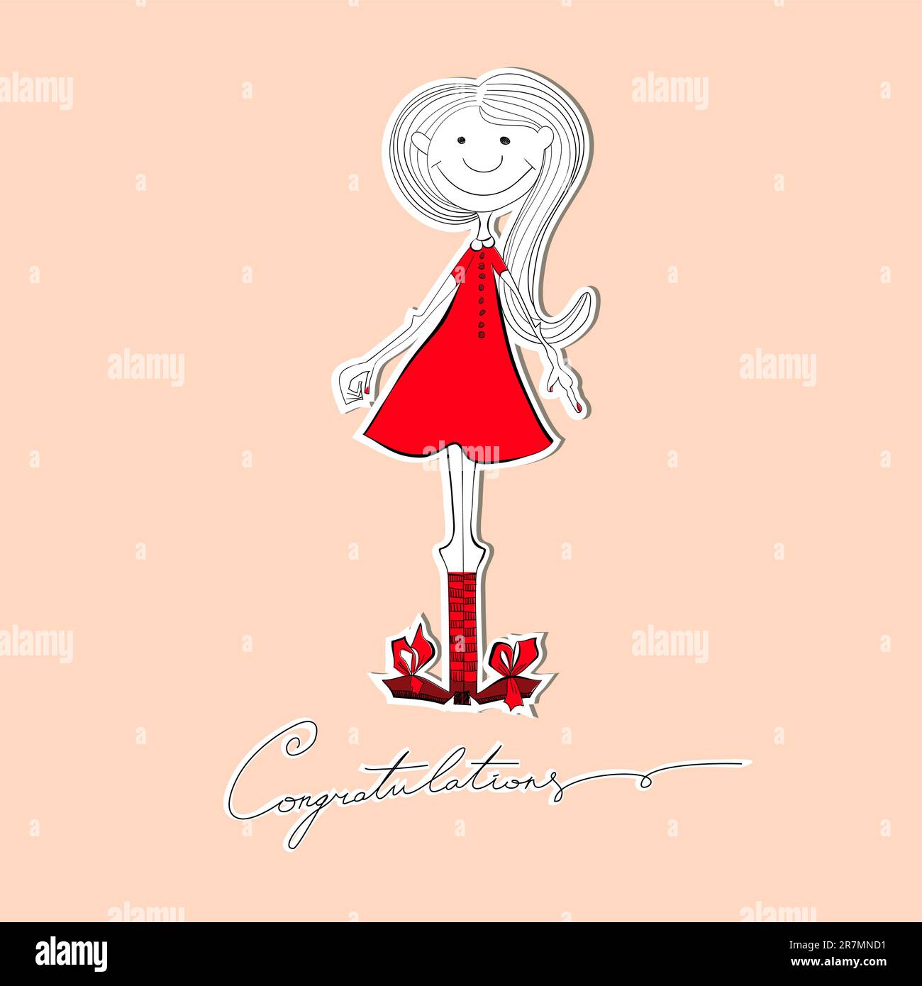 Pink background with a girl Stock Vector Image & Art - Alamy