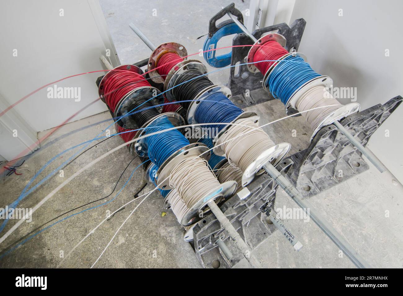 Image of construction activity rolls of wire Stock Photo - Alamy