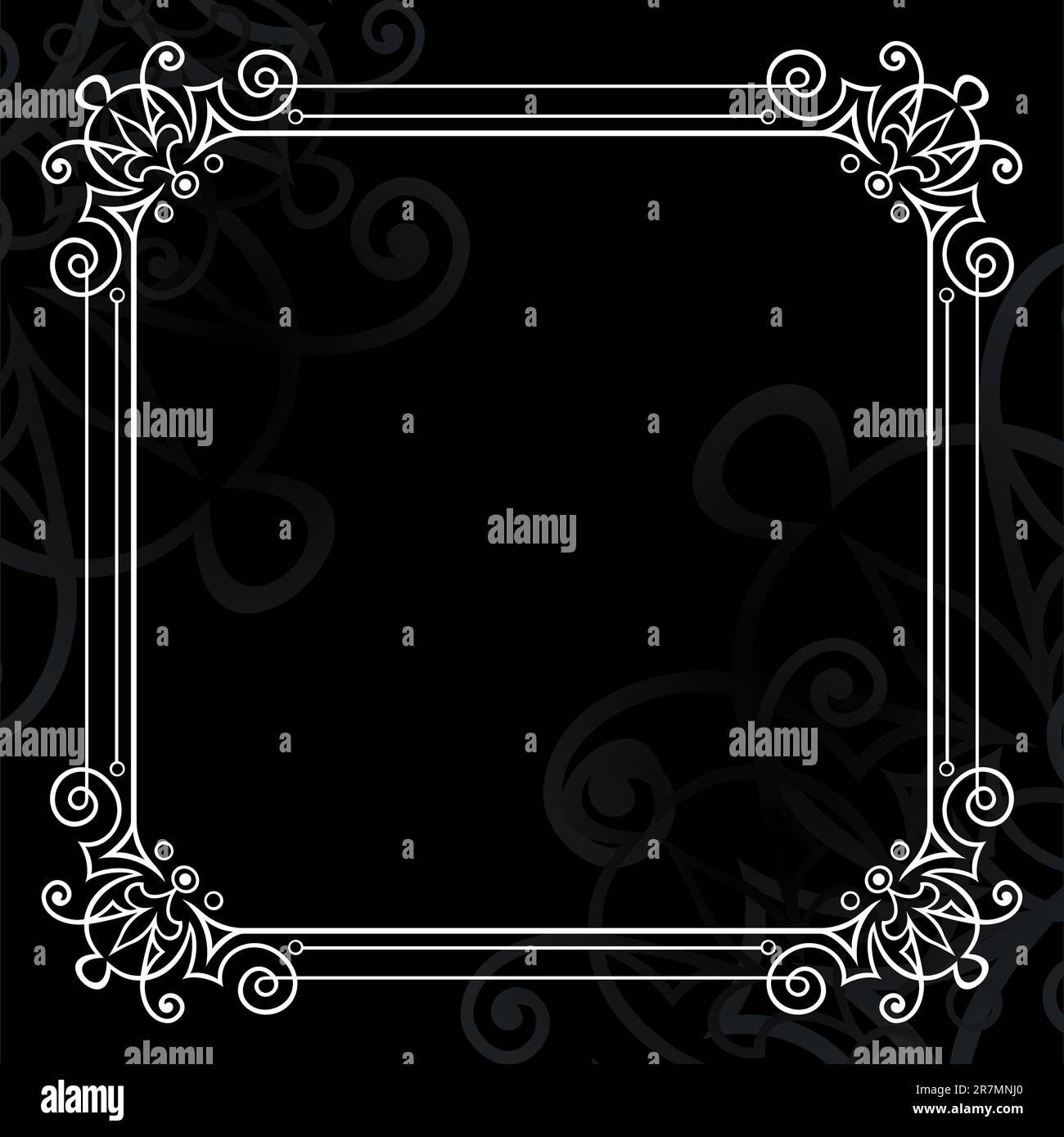 Decorative frame on black Stock Vector Image & Art - Alamy