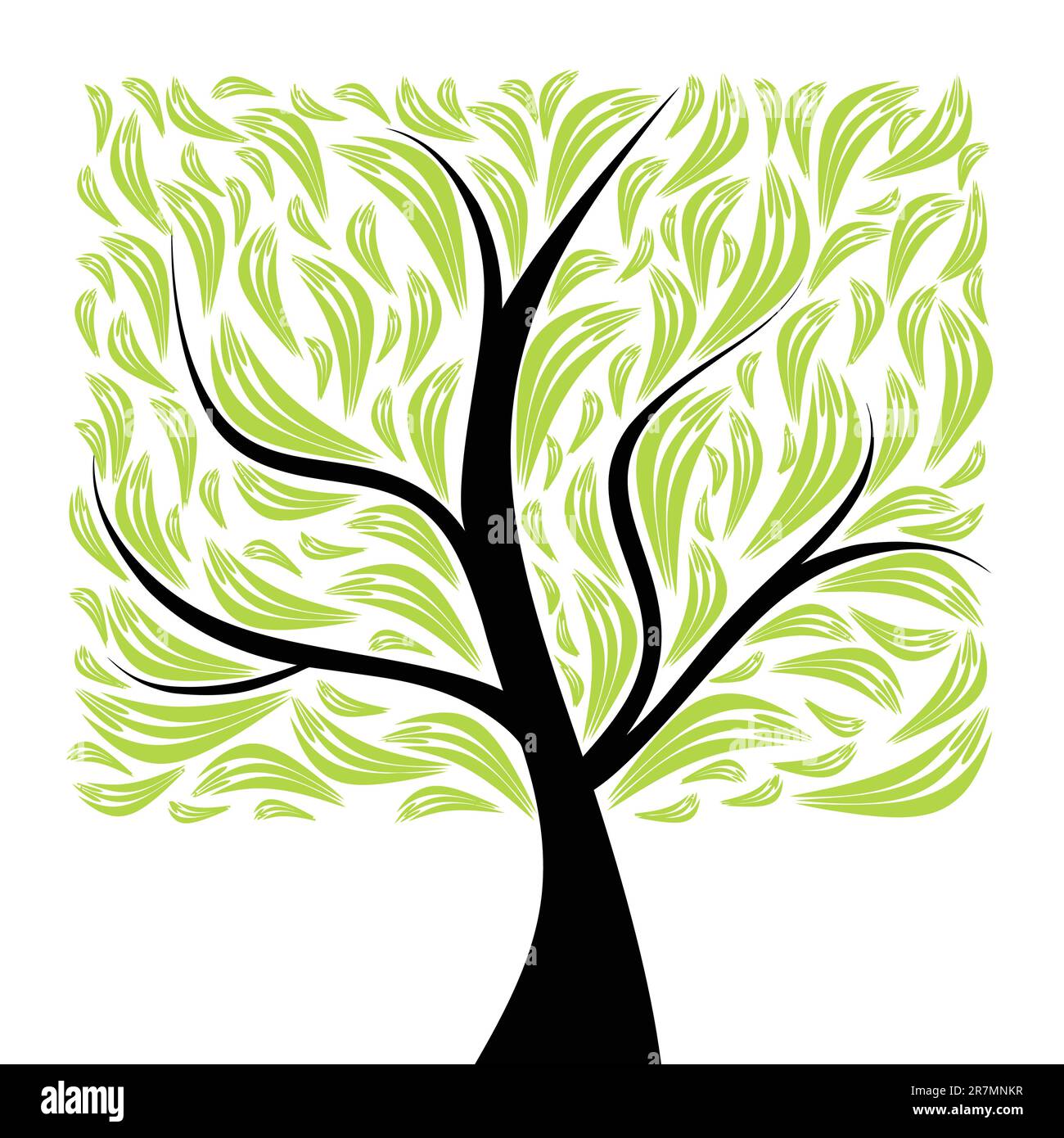 Beautiful art tree isolated on white background Stock Vector Image ...
