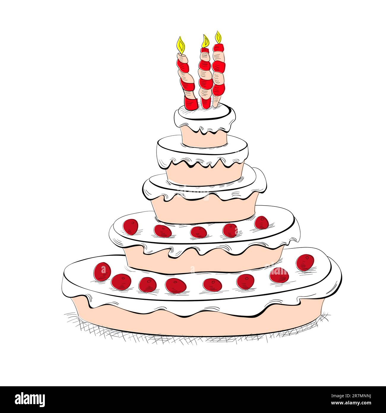 Birthday candles hand drawn Stock Vector Images - Alamy