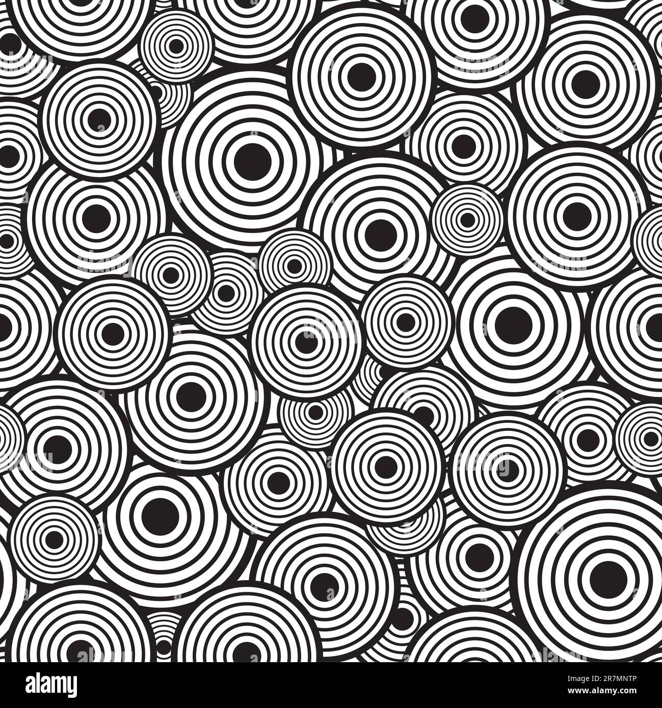 Black-and-white abstract background with circles. Seamless pattern. Vector illustration Stock ...