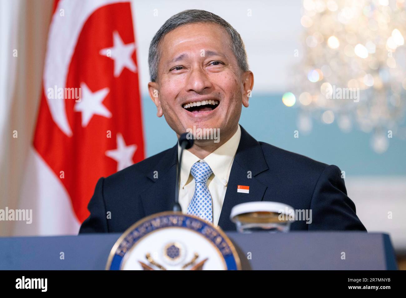 Singapore's Foreign Minister Vivian Balakrishnan speaks during a news ...