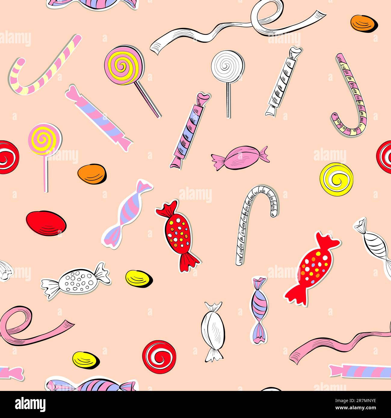 Seamless wallpaper with candy Stock Vector Image & Art - Alamy