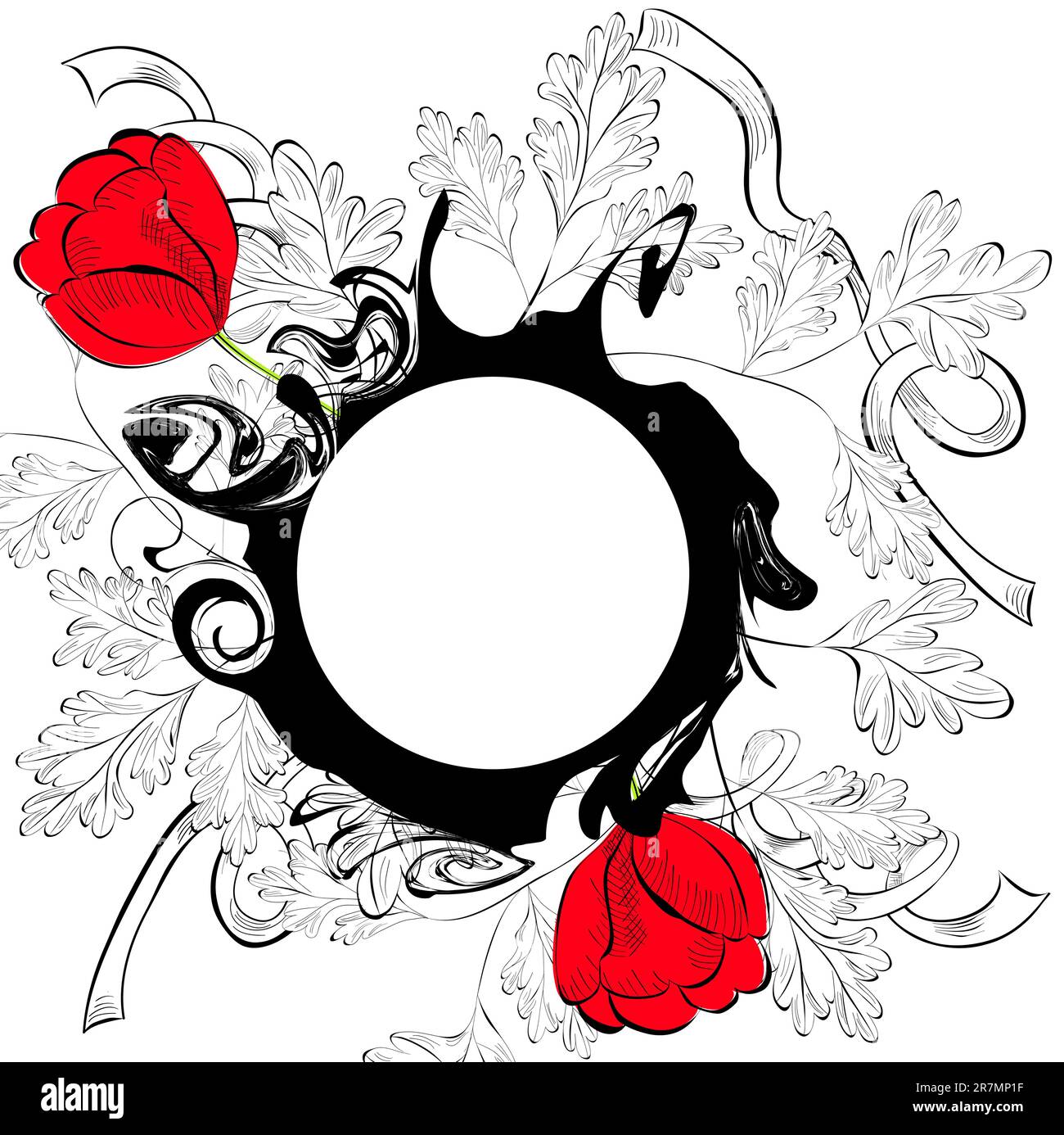 Decorative frame with floral element Stock Vector Image & Art - Alamy