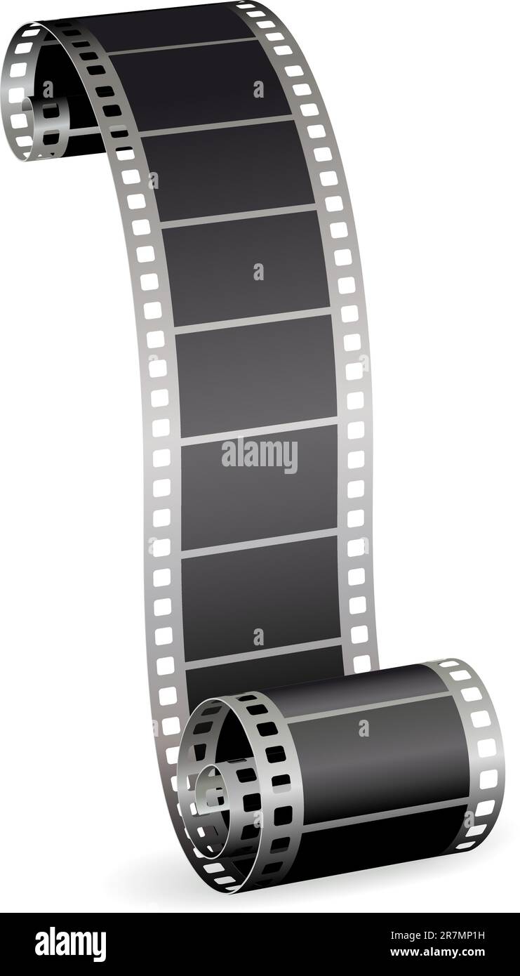 twisted film strip roll for photo or video on white background vector ...