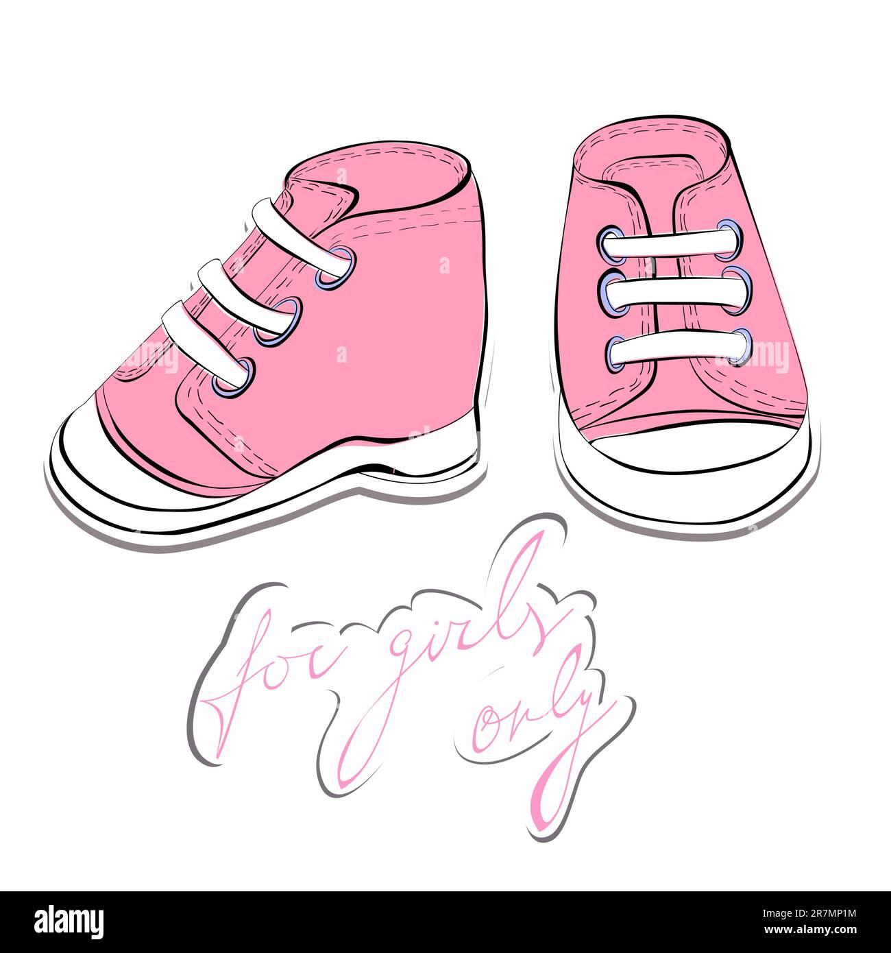 Illustration of a pair pink shoes Stock Vector Image & Art - Alamy