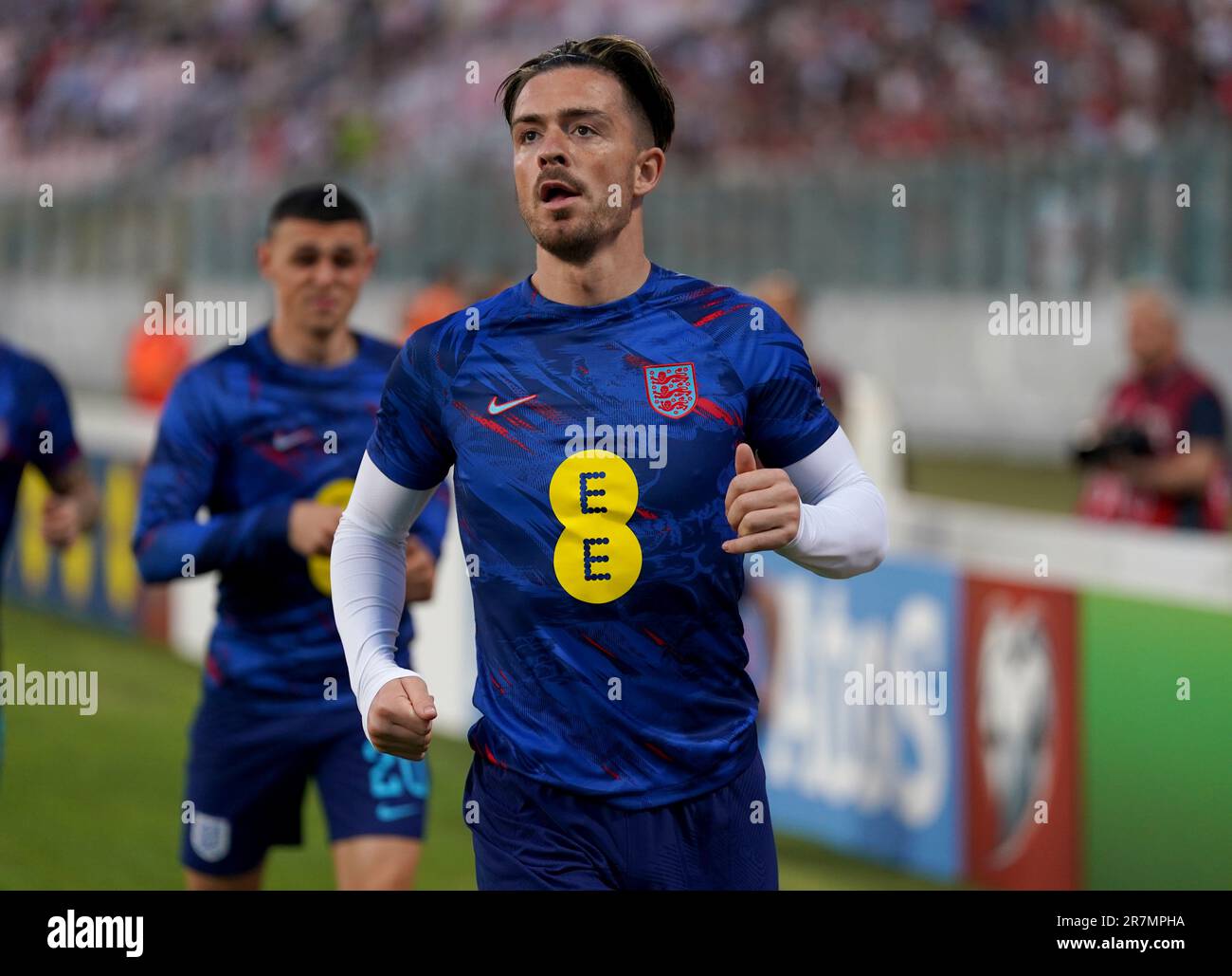 England's Jack Grealish warming up before the UEFA Euro 2024 Qualifying ...