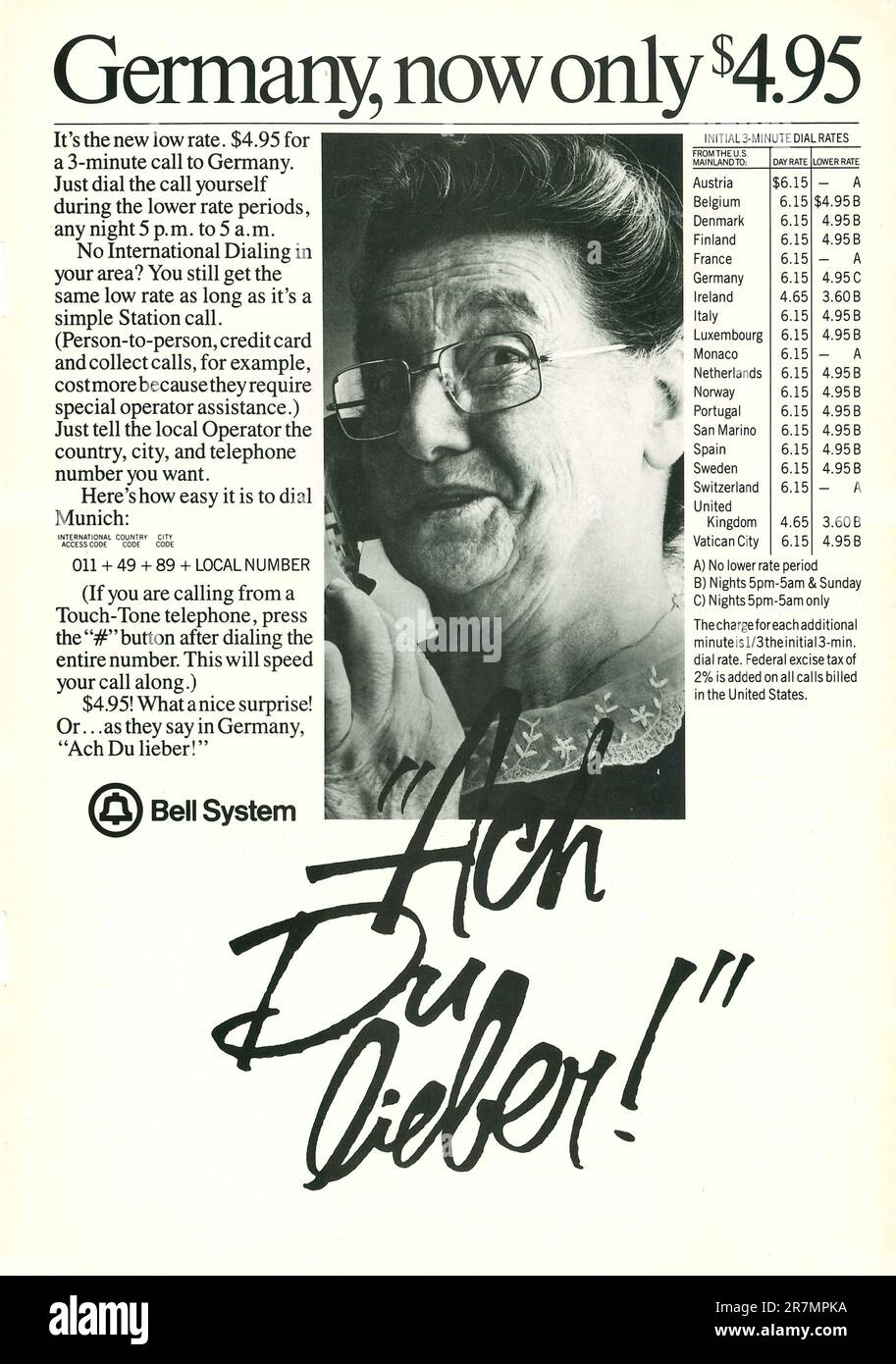 Bell telephone system advert in a magazine 1981 Stock Photo - Alamy