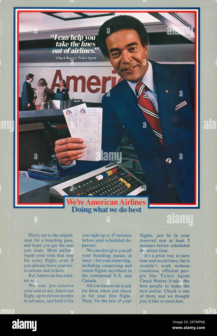 American Airlines advert in a magazine 1981 Stock Photo - Alamy