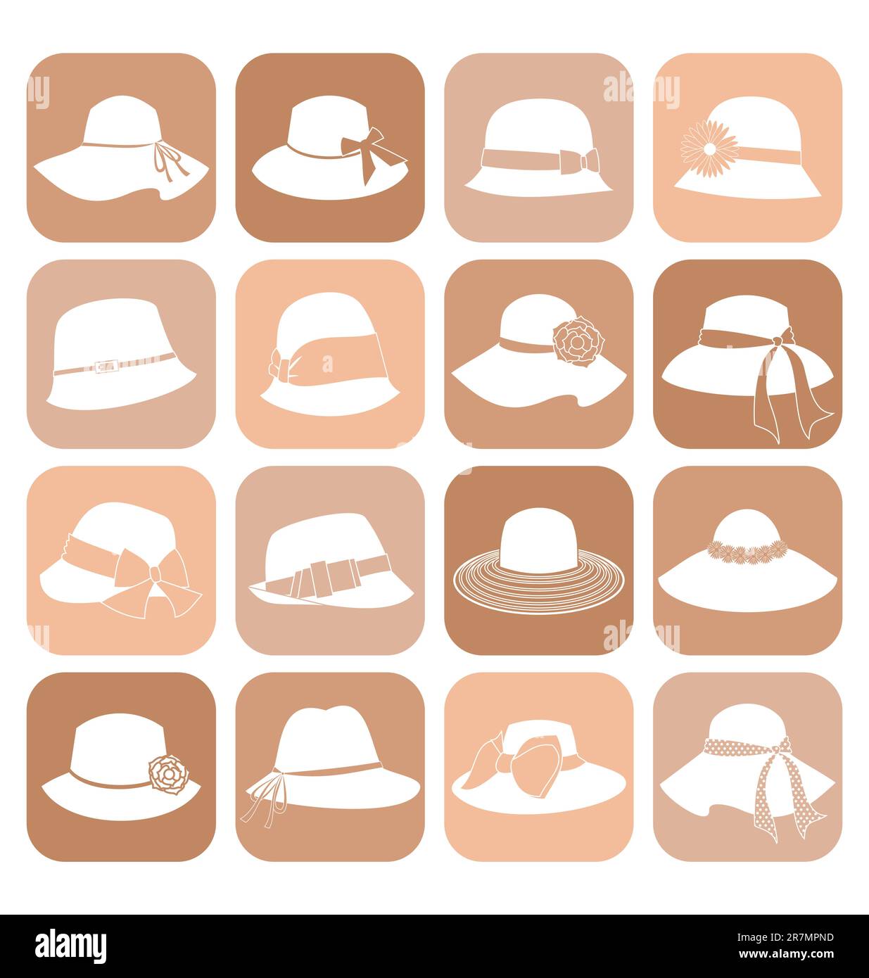 A set of 16 elegant hats icons Stock Vector Image & Art - Alamy